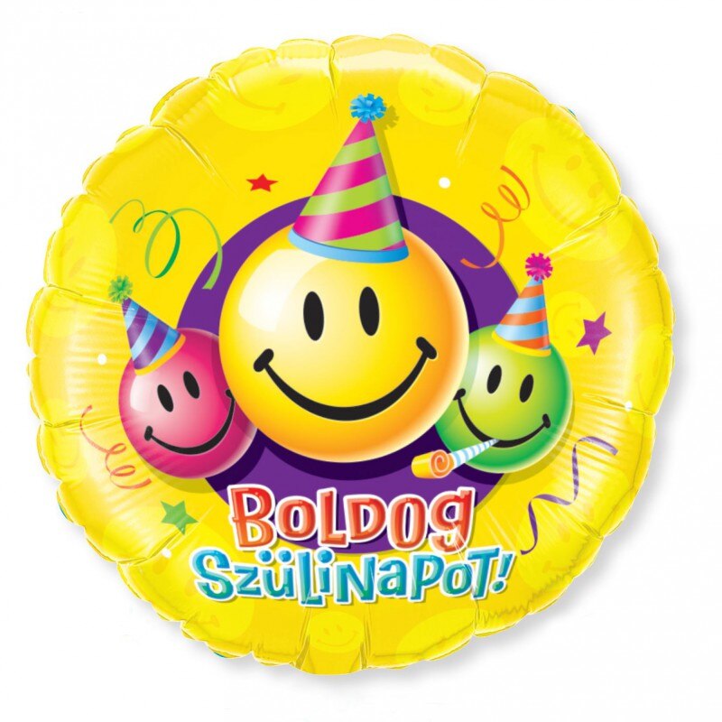 Boldog Szülinapot Feliratú Smile Mintás Fólia Lufi - 46 cm - eMAG.hu