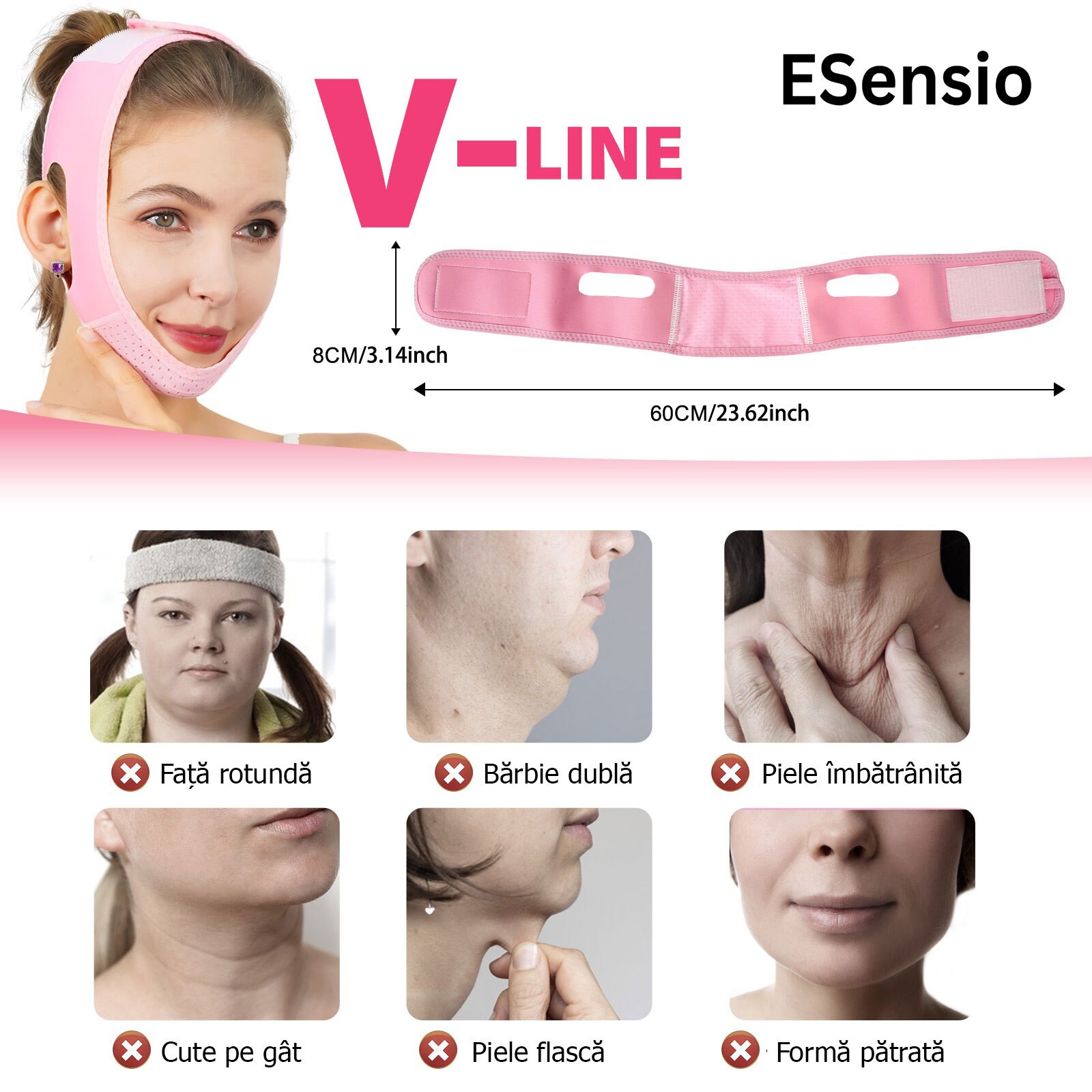 Masca lifting facial ESensio® V-Line pentru conturare fata, barbie ...