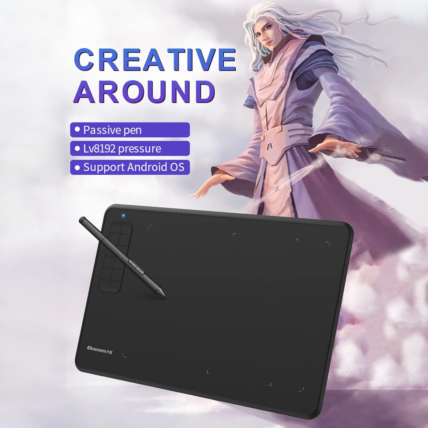 Tableta Grafica, Excitat®, 10 x 6 inchi, 12 taste rapide, 8192 niveluri ...