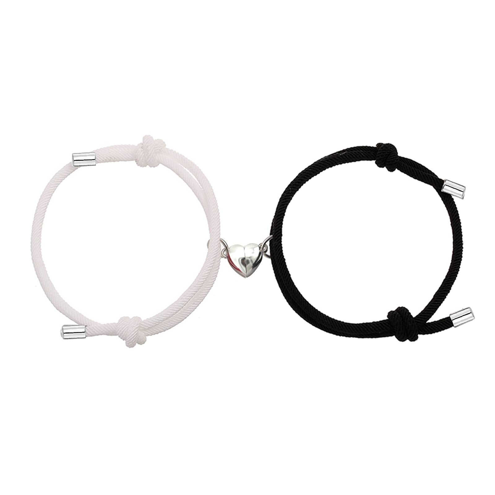 Bratari pentru cupluri, asortate cu charm inima, material premium ...