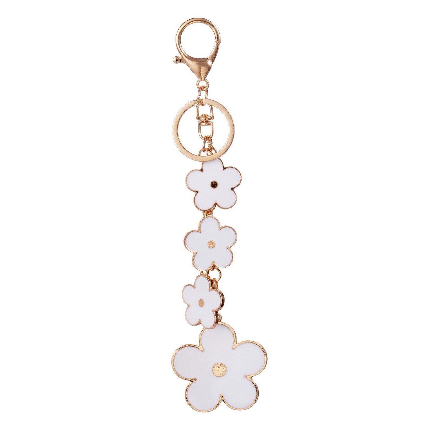 Breloc pentru geanta, charm din aliaj cu cristale, 7.5 inch, auriu ...