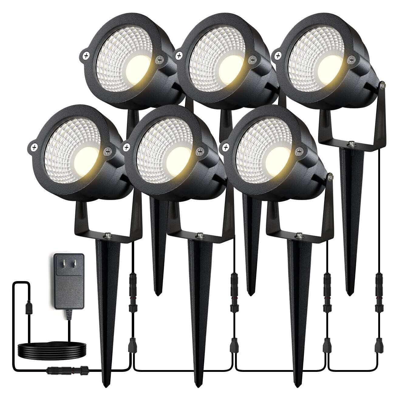 Set 6 Spotlights LED RGB 5W, IP65, aluminiu, pentru gradina - eMAG.ro