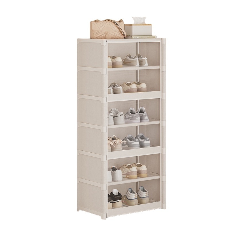 Dulap pantofi, 6 rafturi, 12 perechi, bej, 42x30x105cm - eMAG.ro
