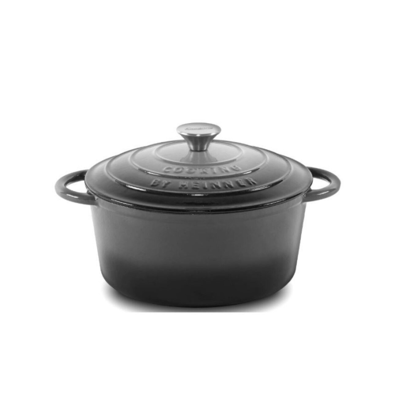 Oala cu Capac, Fonta Emailata, Marbel Grey, 26x12 cm, 5L - eMAG.ro