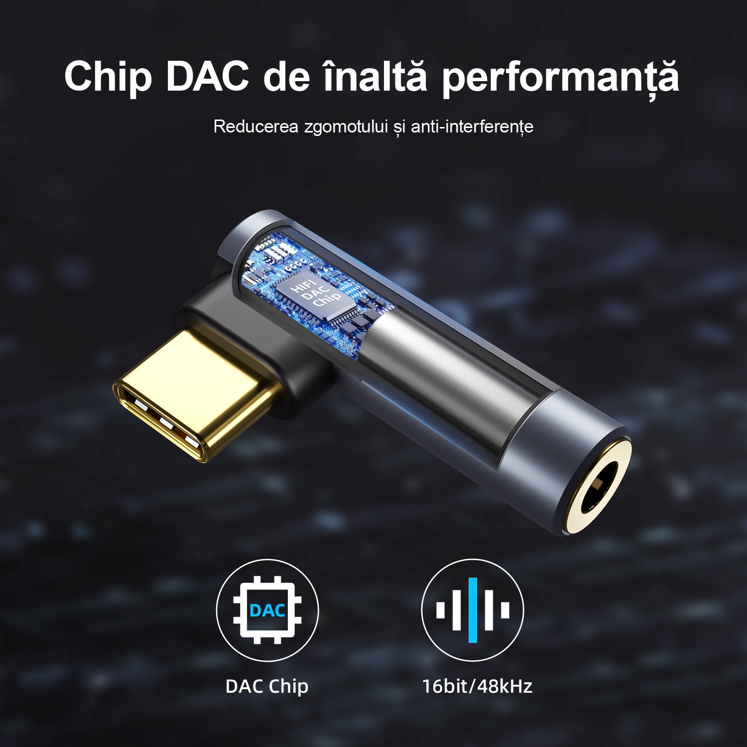 Adaptor pentru telefon, Adaptor mufa tip C pentru casti sau auxiliar ...