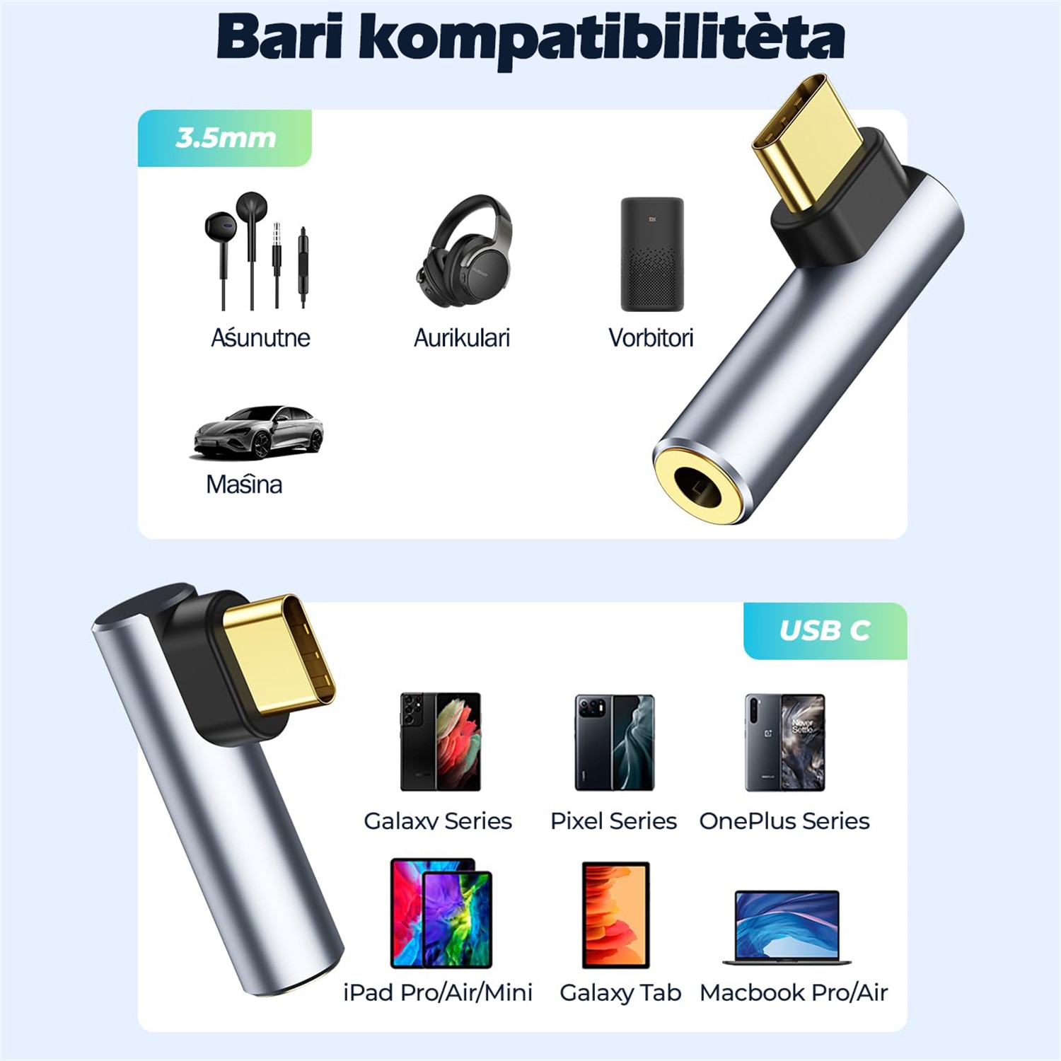 Adaptor pentru telefon, Adaptor mufa tip C pentru casti sau auxiliar ...