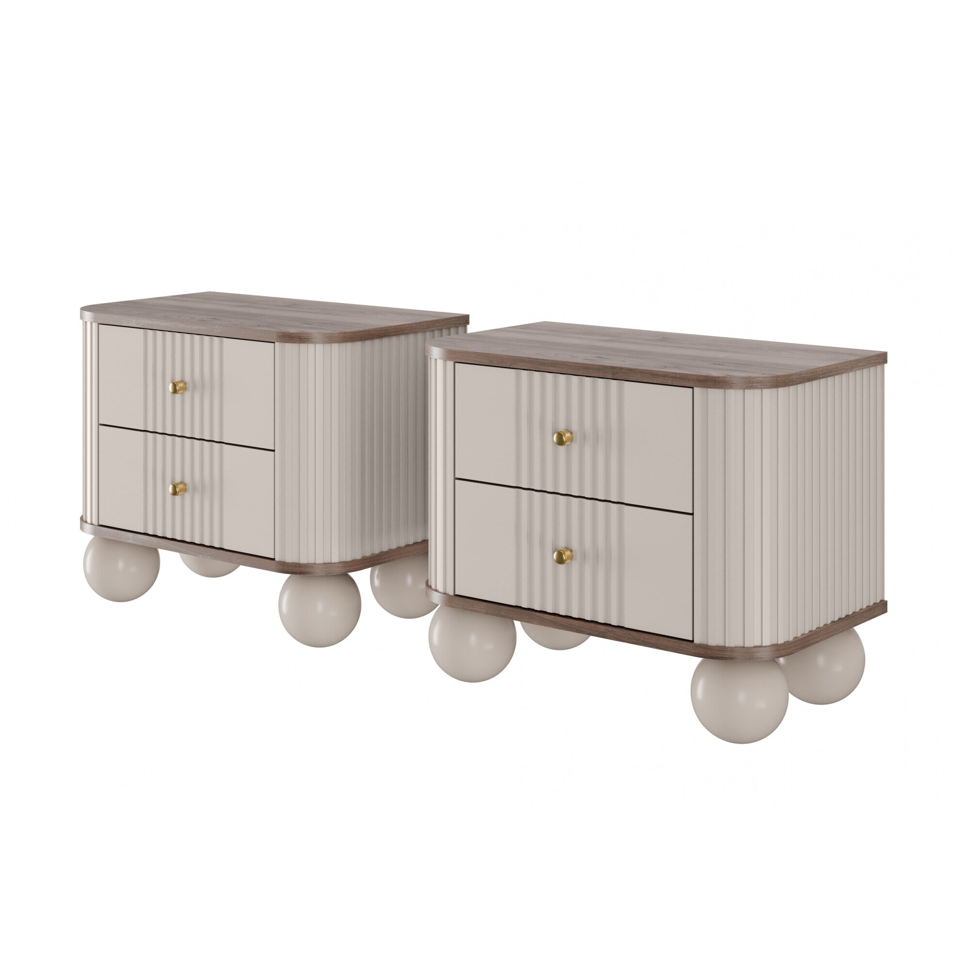 Set 2 Noptiere, Meble Bogart, Vesper, 56 x 38 x 48 cm, Modern, Laminat ...