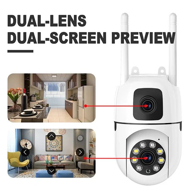 Camera Dubla, Alba, V380 Pro, 4MP, Zoom 355°, Vedere Nocturna ...