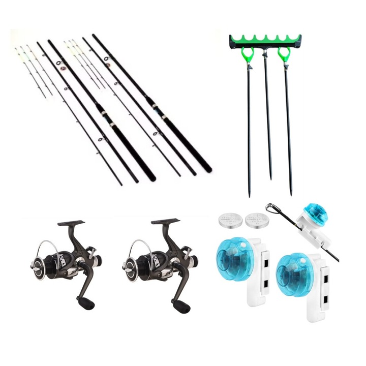 Set 2 Lansete Delta Feeder 3, 90 m, 2 Mulinete 5000 cu Baitrunner ...