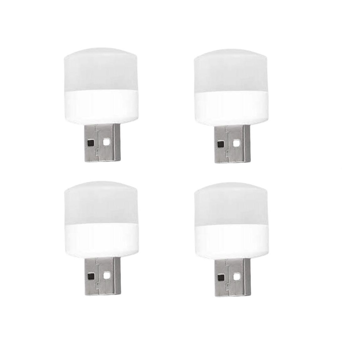 Set de 4 veioze USB, lumini nocturne mini, 3.7*2.4 cm, alb rece - eMAG.ro