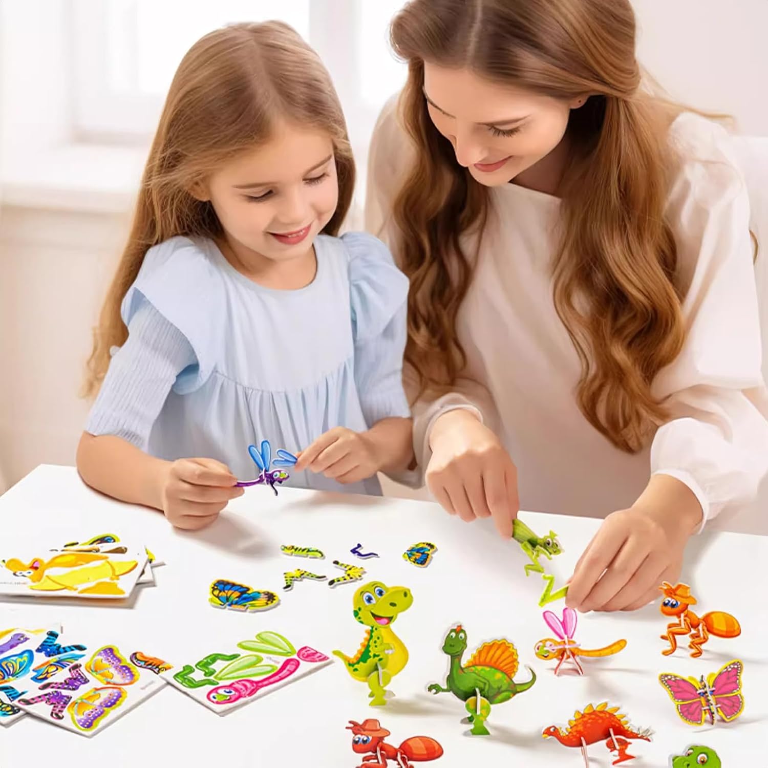 Set de puzzle 3D pentru copii, serie dinozauri, jucarii educationale ...