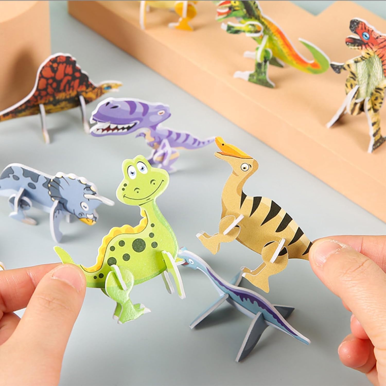 Set de puzzle 3D pentru copii, serie dinozauri, jucarii educationale ...