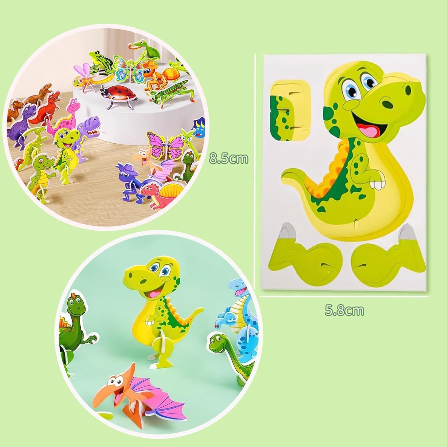 Set de puzzle 3D pentru copii, serie dinozauri, jucarii educationale ...