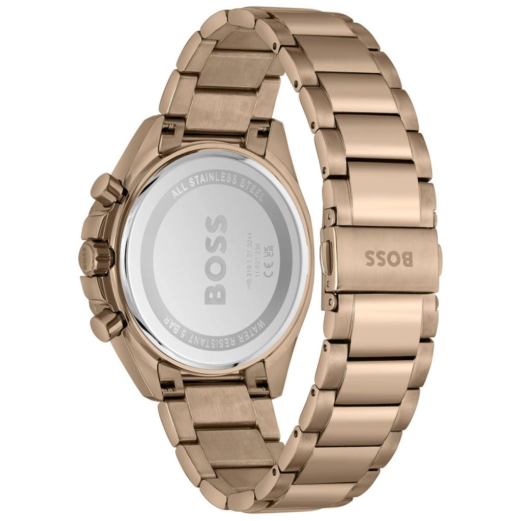 Ceas Hugo Boss 1514019, cronograf, carcasa 43mm, inos aramiu, Rose Gold ...