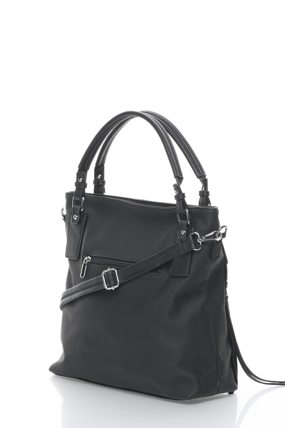 ZEE LANE, Geanta tote cu model perforat, Negru - eMAG.ro