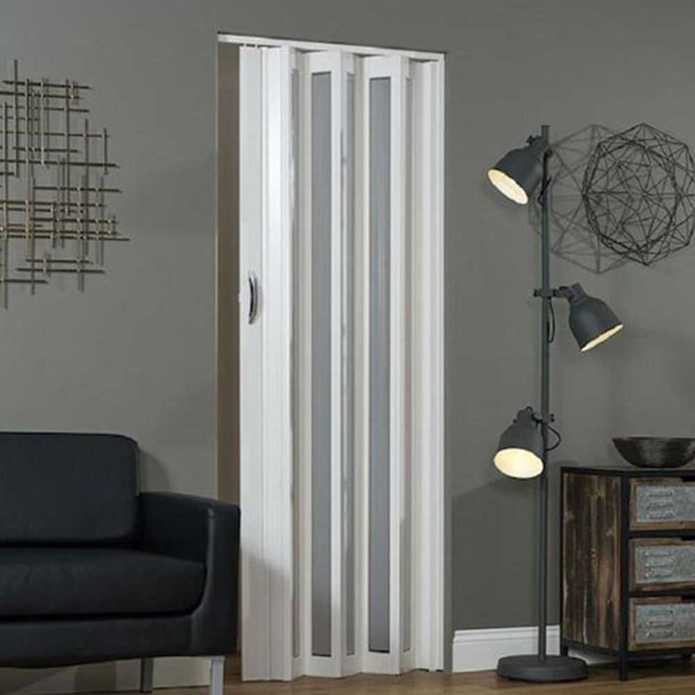 Usa plianta Vista Flex, material pvc, culoare Alb fume, 85x203cm - eMAG.ro