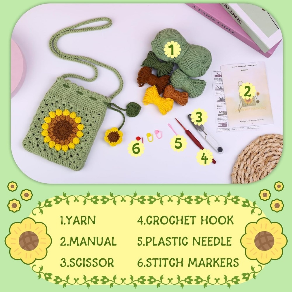 Kit crosetare pentru incepatori, Special MR, design geanta floarea ...