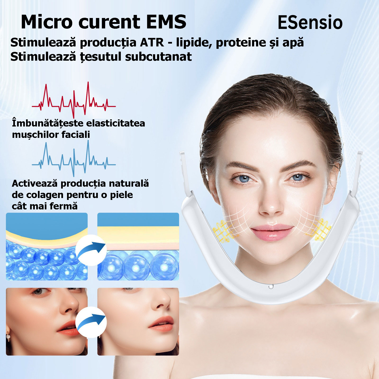 Aparat lifting facial ESensio® V Line K328 masaj facial, 6 functii V ...