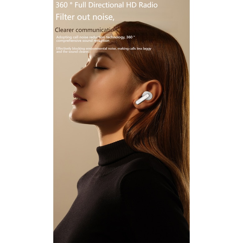 Casti wireless cu noise cancelling, ANC+ENC, cu anularea zgomotului ...