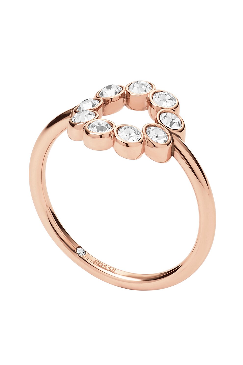 Fossil, Inel decorat cu cristale Vintage Glitz, Auriu rose, 9 EU - eMAG.ro
