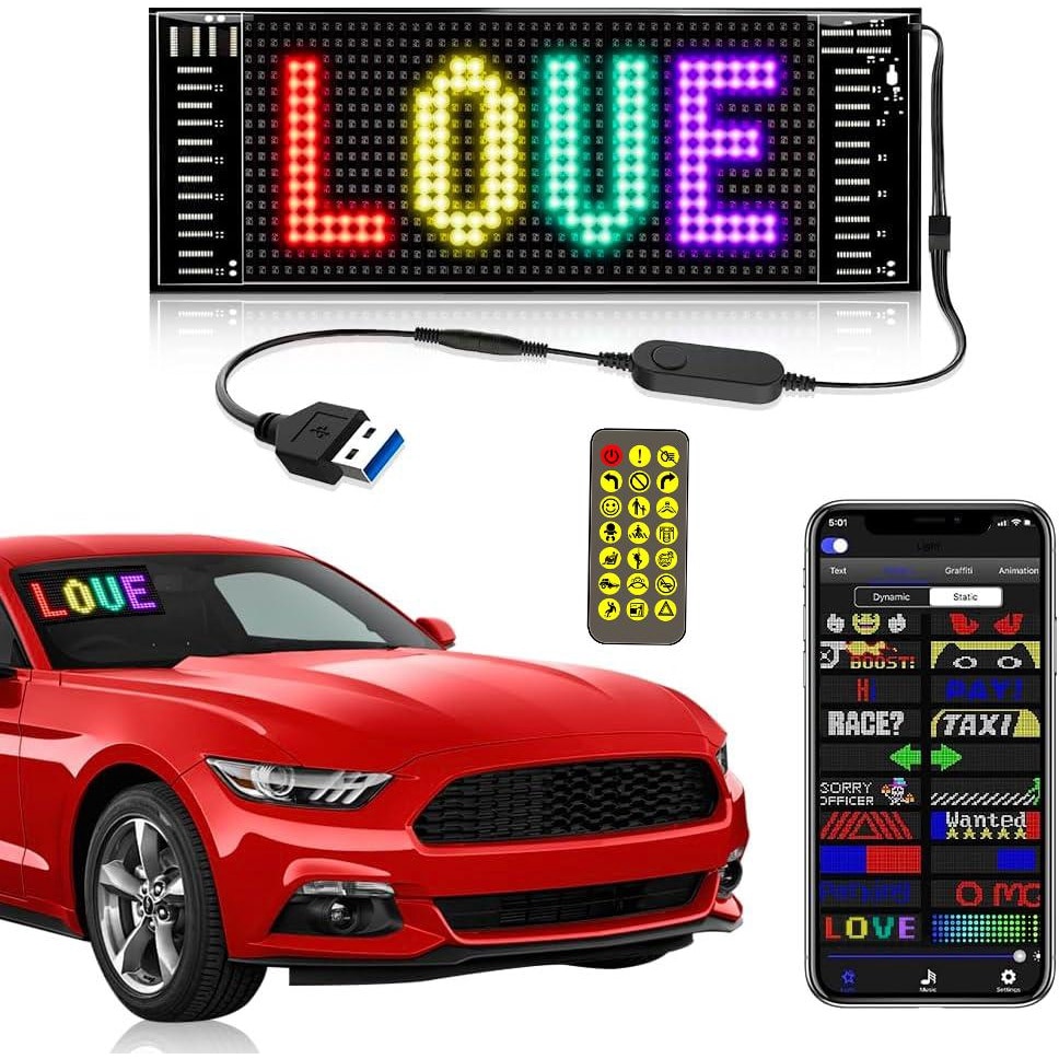 Reclama Luminoasa LED, Excitat®, Programabila, 70×173mm, RGB, IP65 ...