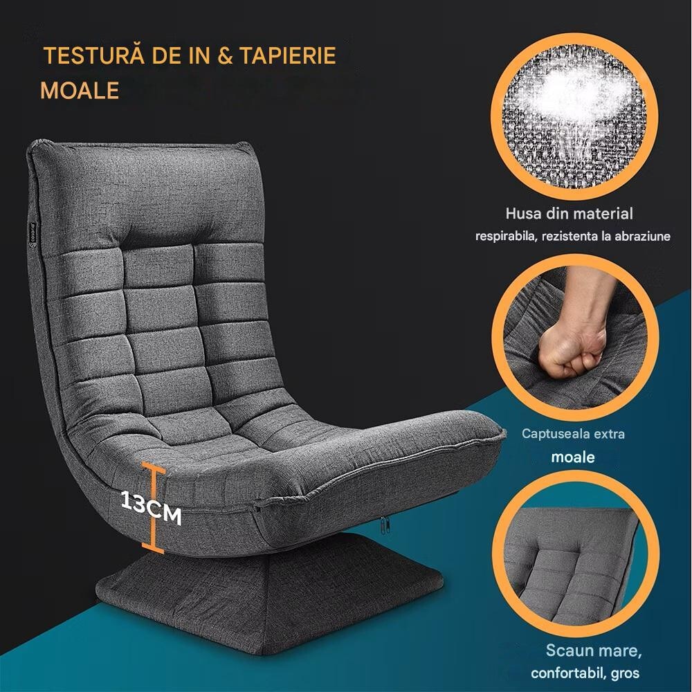 Fotoliu/Scaun relaxare cu 5 pozitii, rotire 360 grade, Casaria, sustine ...