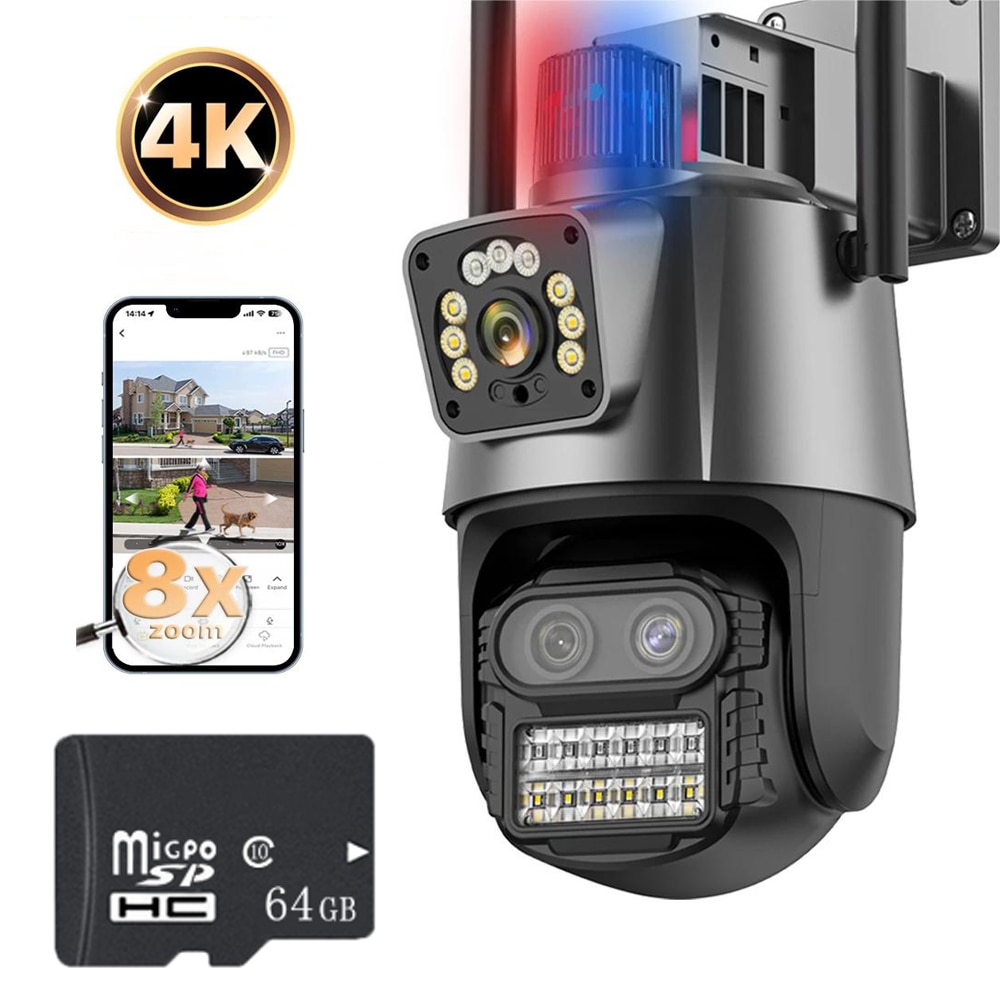 Camera de supraveghere IP WIFI Icsee®, 12MP, zoom 8x, exterior/interior ...