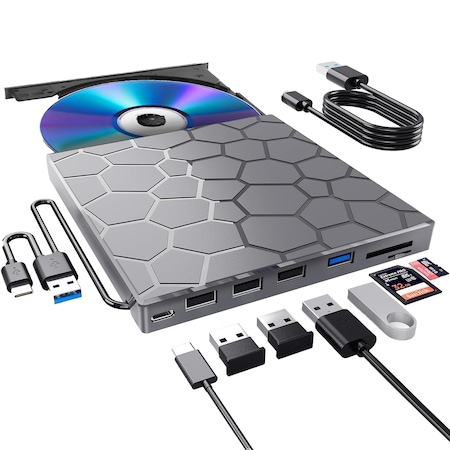 Unitate optica externa, USB 3.0, 18 in 1, cititor carduri TF/SD ...