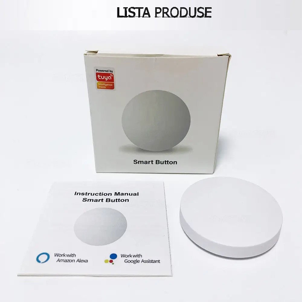 Buton Inteligent Programabil, Baterie, 3 Scenarii Tuya, Zigbee, Alb @SmartWIZ - eMAG.ro