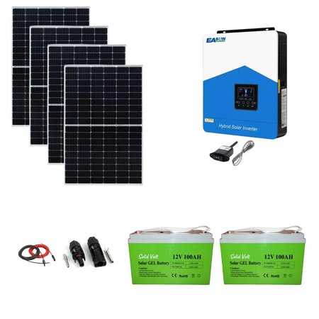 Kit solar fotovoltaic off grid invertor hibrid putere continua 3.2 KW ...