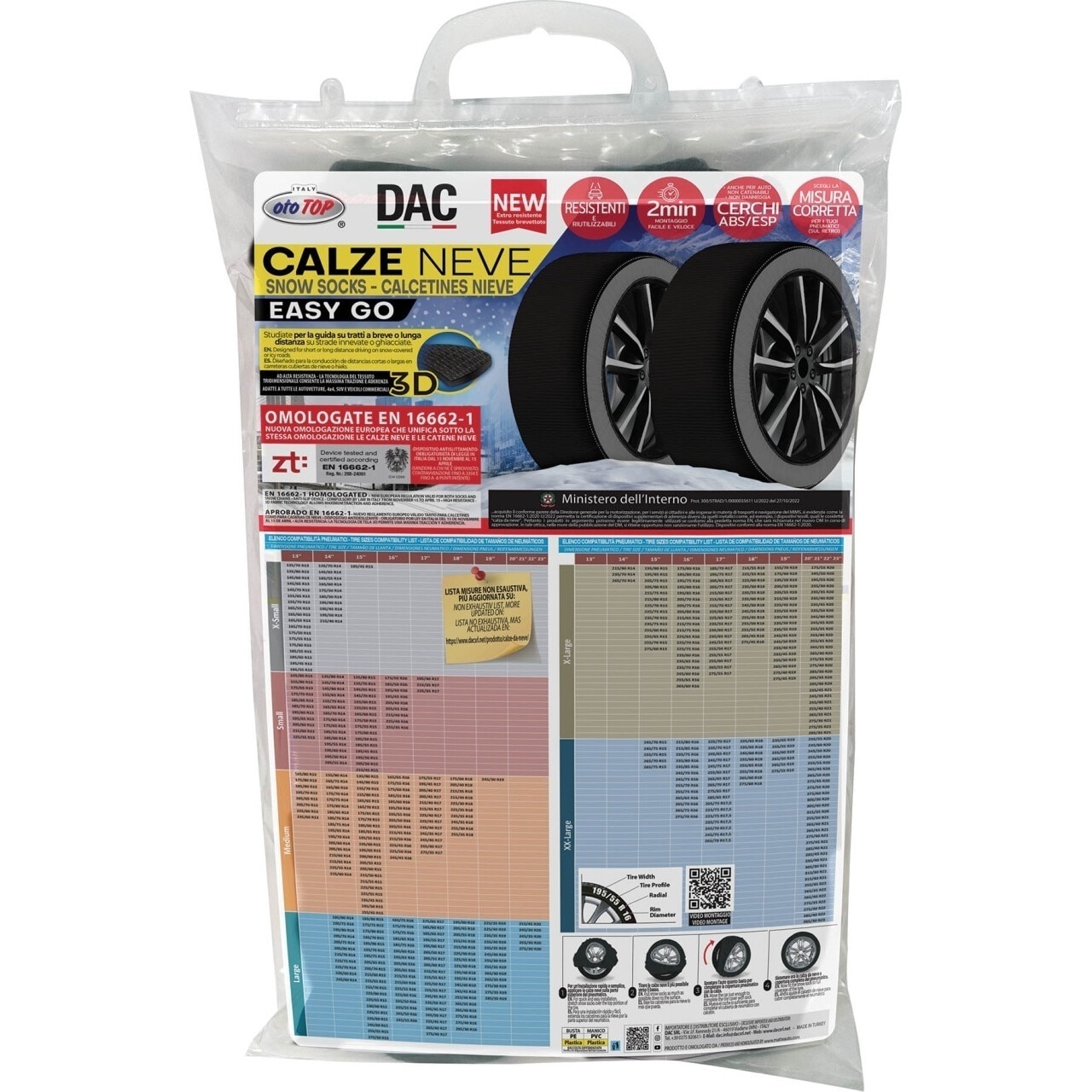 Lanturi auto textile, huse antiderapante 205/65 R16, DAC Easy GO 3D ...