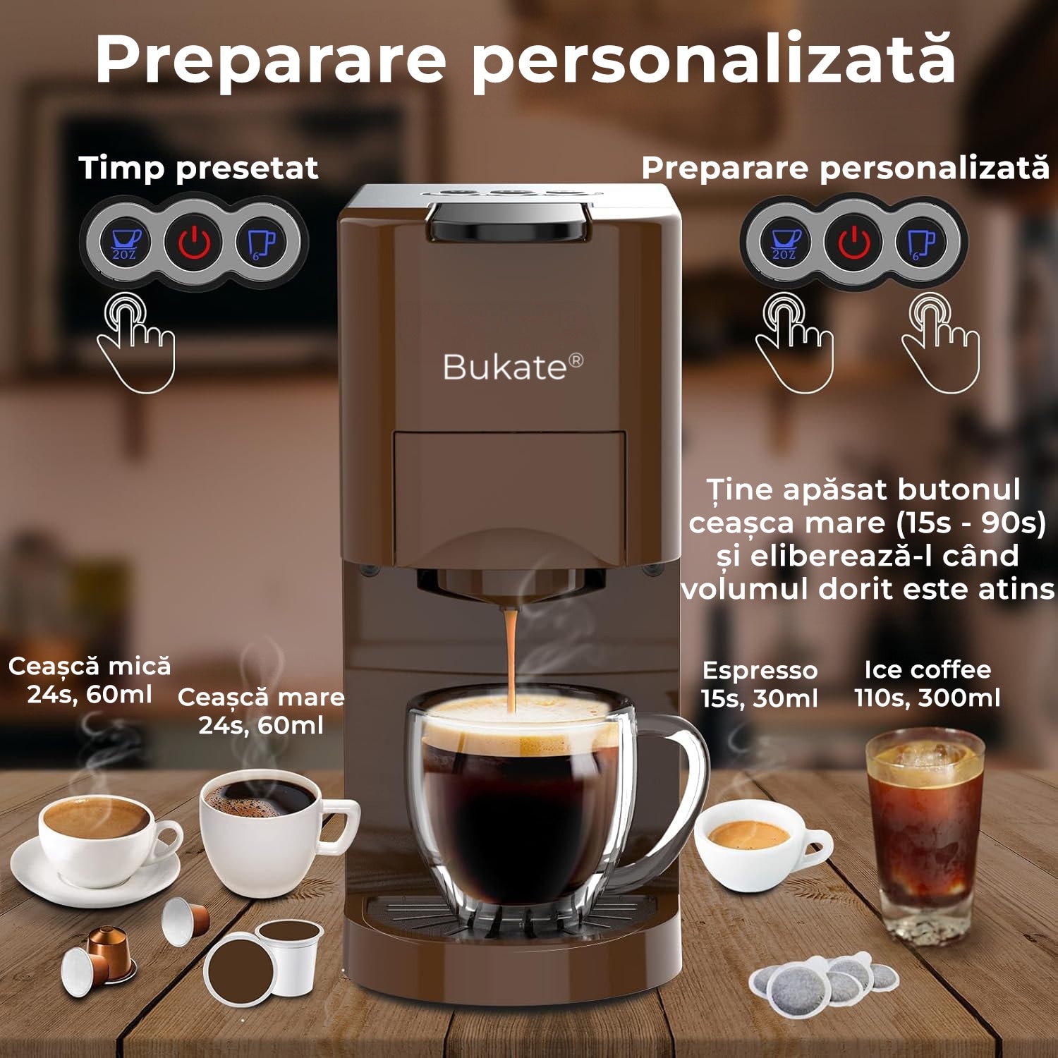 Espressor Multifunctional Manual 4 in 1 – Aparat de Cafea Compatibil cu ...