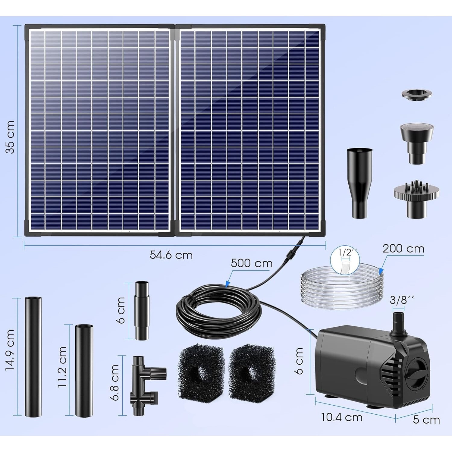 Pompa solara pentru iaz, 18 V, 35 W, 2 metri - eMAG.ro