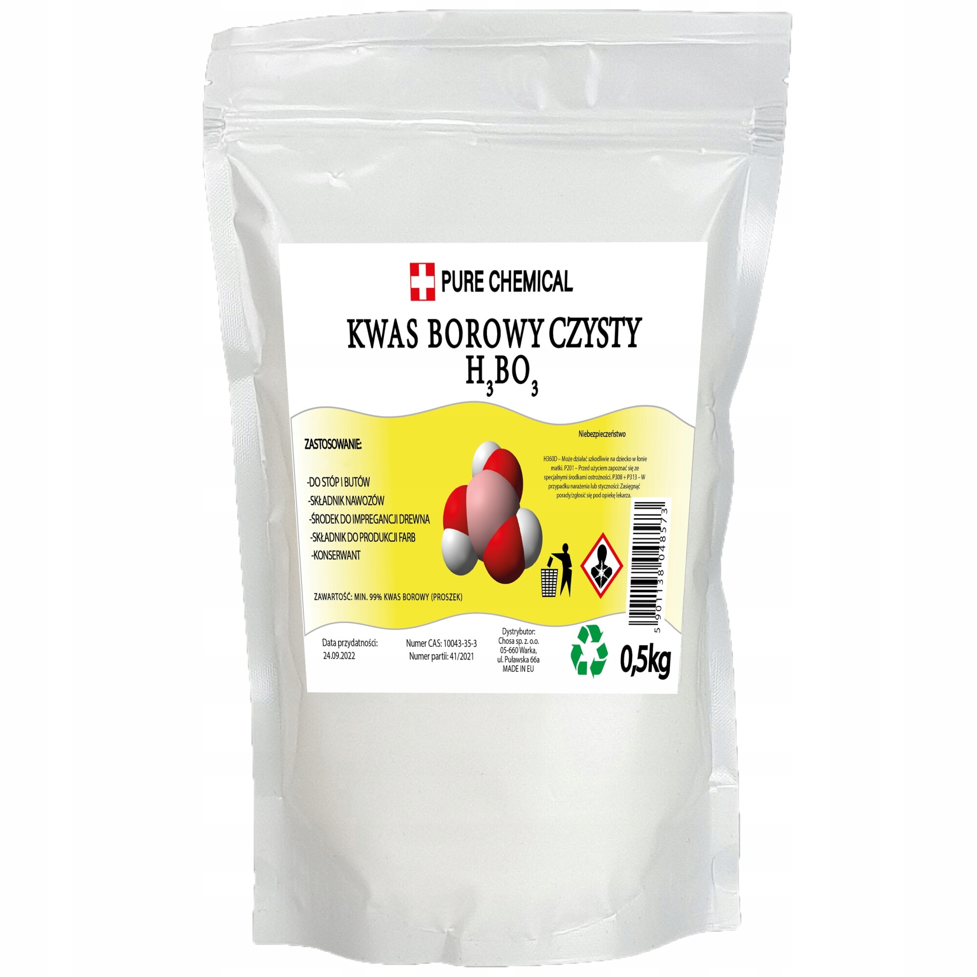 Borax Pulbere, Pure Chemical, Ambalaj Doypack, Puritate 99.9%, Formula ...