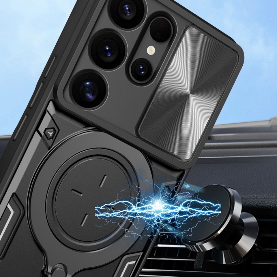 Husa pentru Samsung Galaxy S25 Ultra, cu inel magnetic si suport ...