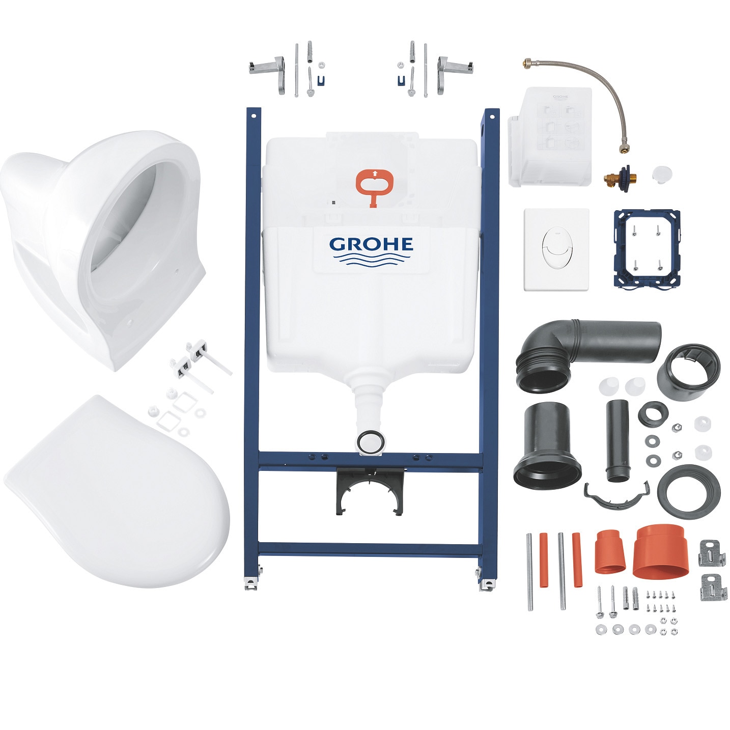 Комплект за тоалетна 4 в 1 Grohe Solido Compact 39116000, Окачване ...