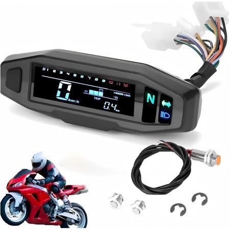 Contor LCD digital mini universal pentru motociclete, Excitat ...