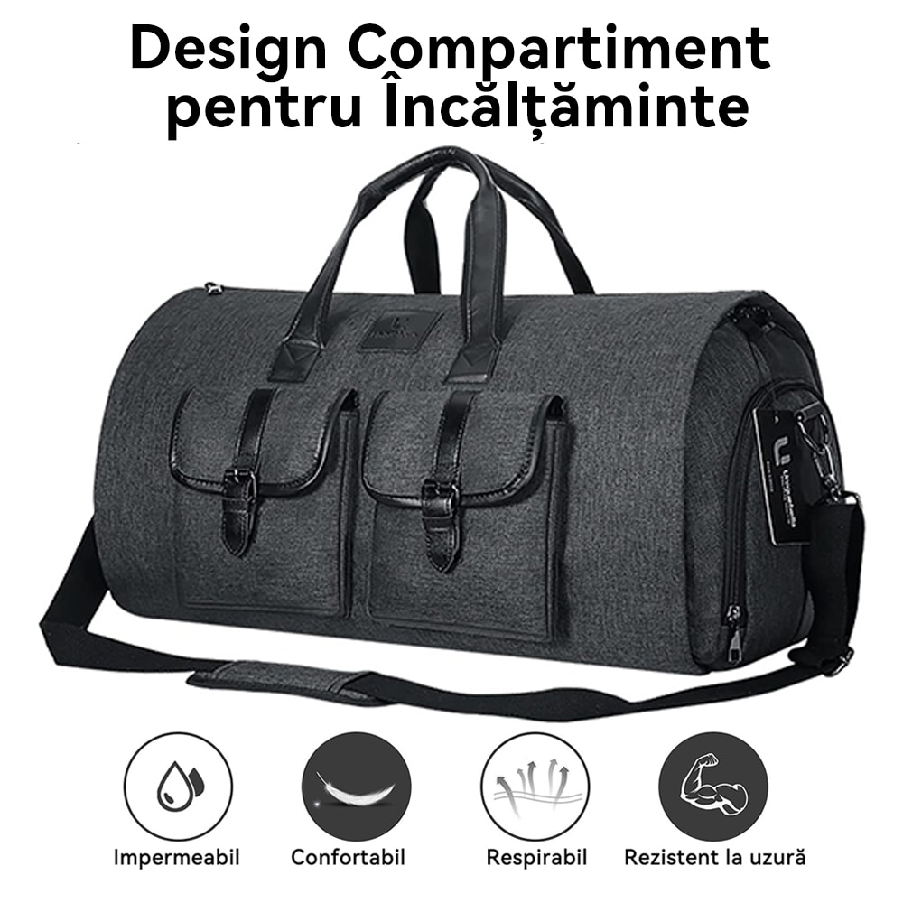 Geanta voiaj pliabila pentru calatorii, Rivinan, 3 in 1, 45L, Design modern, Ergnomomic ...