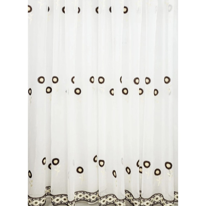 Perdea de bucatarie cu flori, tesatura fina si luminoasa, decor rustic ...