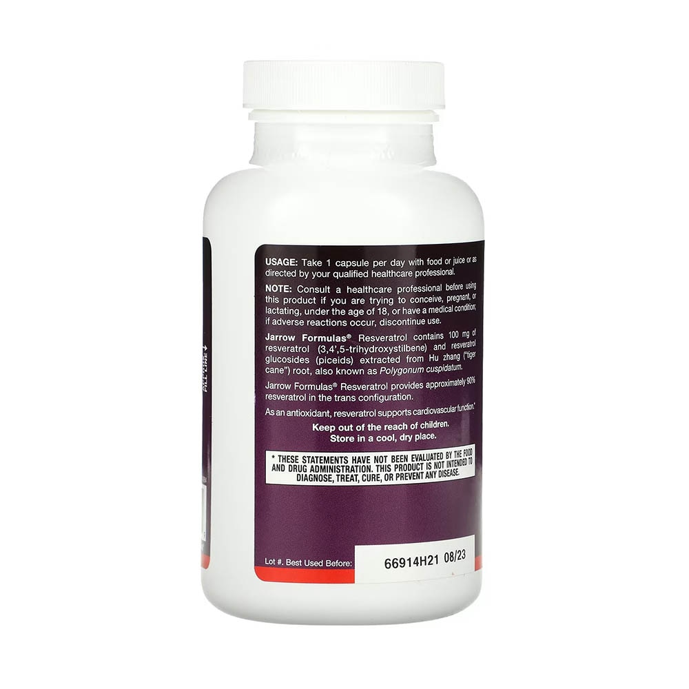 Resveratrol (Antioxidant), 100 mg, Jarrow Formulas, 120 capsule - eMAG.ro