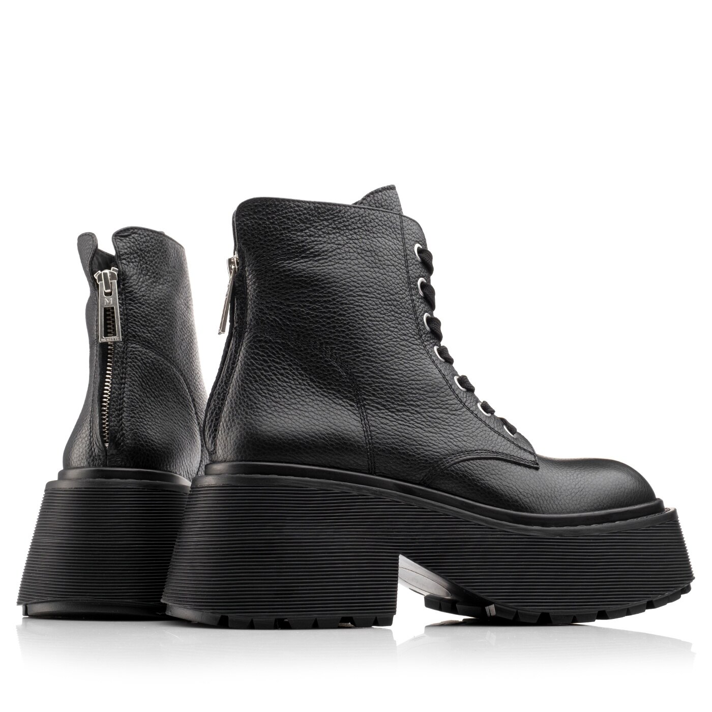 Ghete dama, Musette, ZEPHINE A267, Piele naturala, negru - eMAG.ro