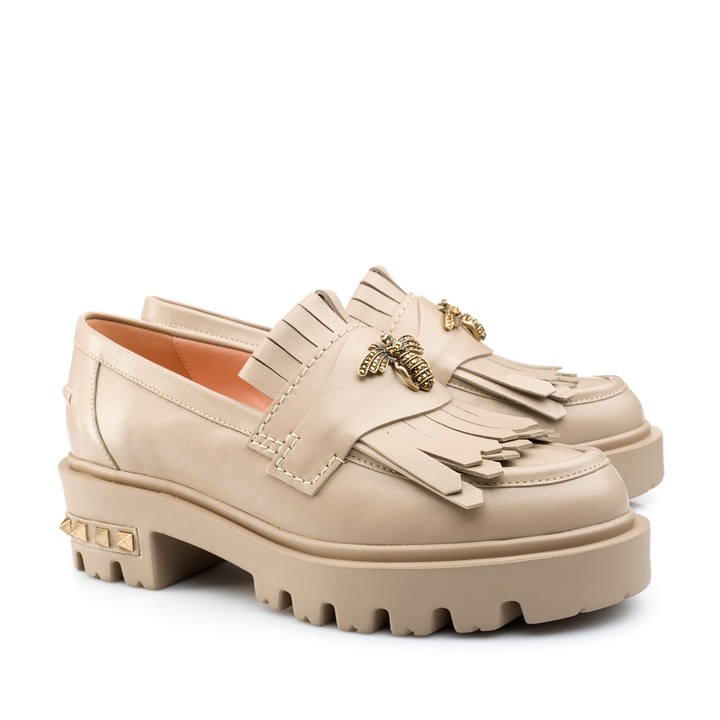 Pantofi dama, Musette, BEE 883, Piele naturala, bej, 35 EU - eMAG.ro