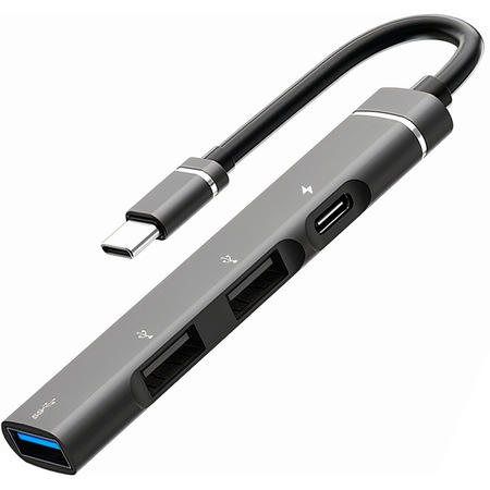 Hub USB 4 in 1 RUNEX®, Conexiune Type-C, Porturi USB 3.0, Type-C, 2x ...