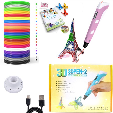 Creion 3D pentru copii, Set Creativ cu 110 metri filament PLA, Creion ...