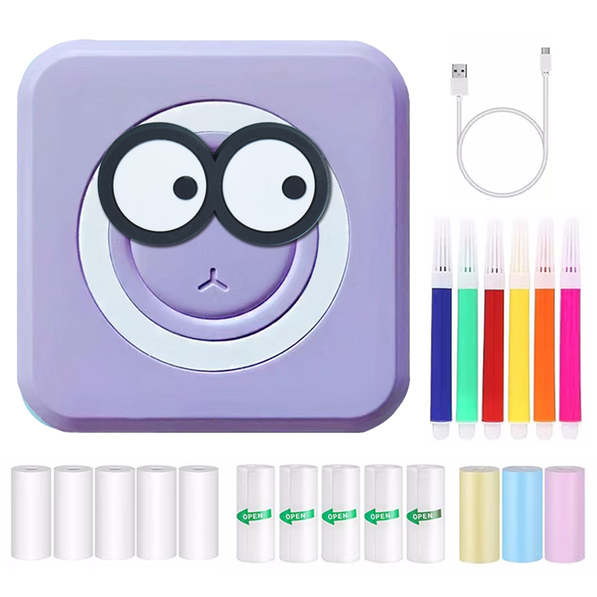 Kit mini imprimanta termica, Bolongking, Bluetooth, compatibil iOS ...