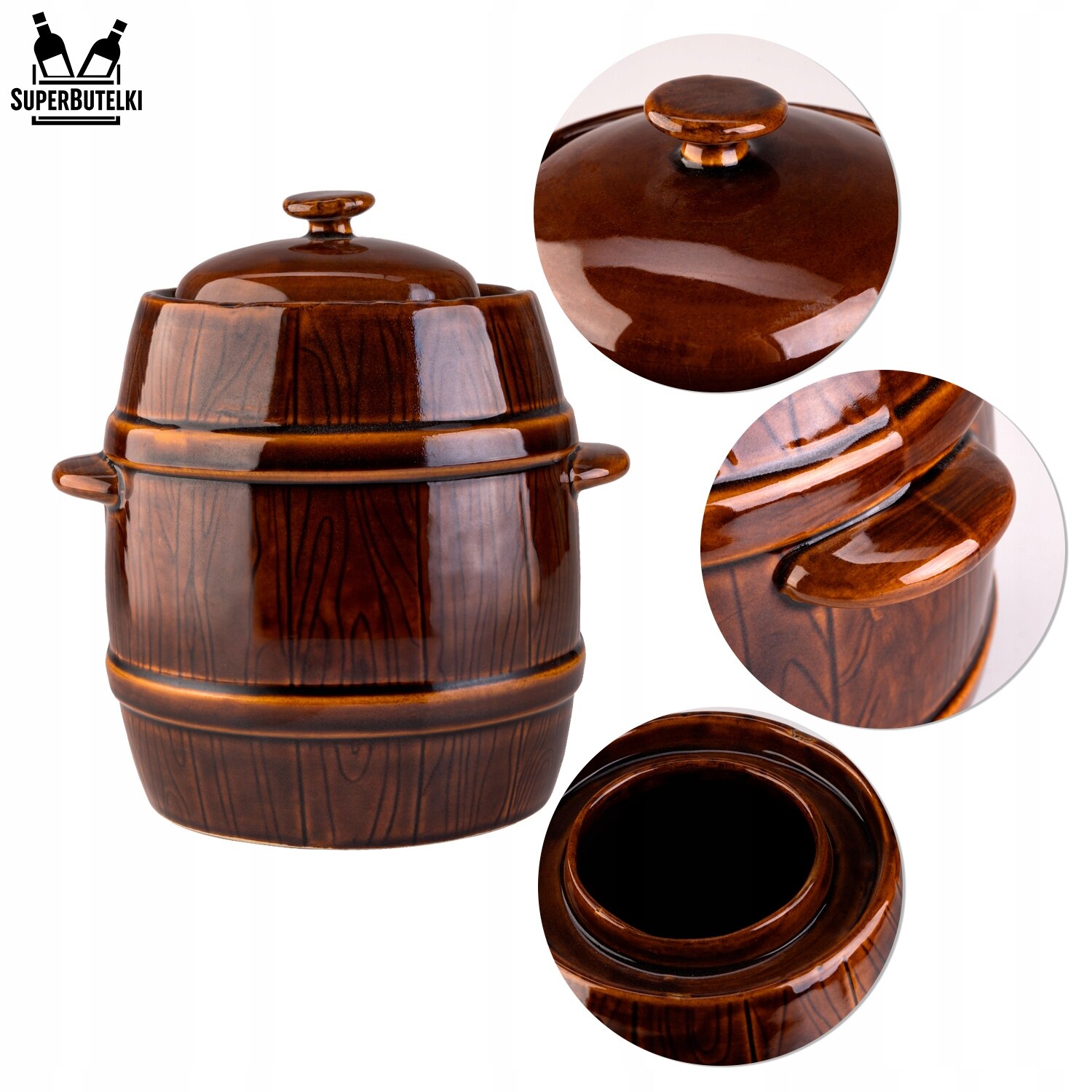 Butoi din ceramica de gresie, SuperButelki, 5 l, Ceramica, Suprafata ...