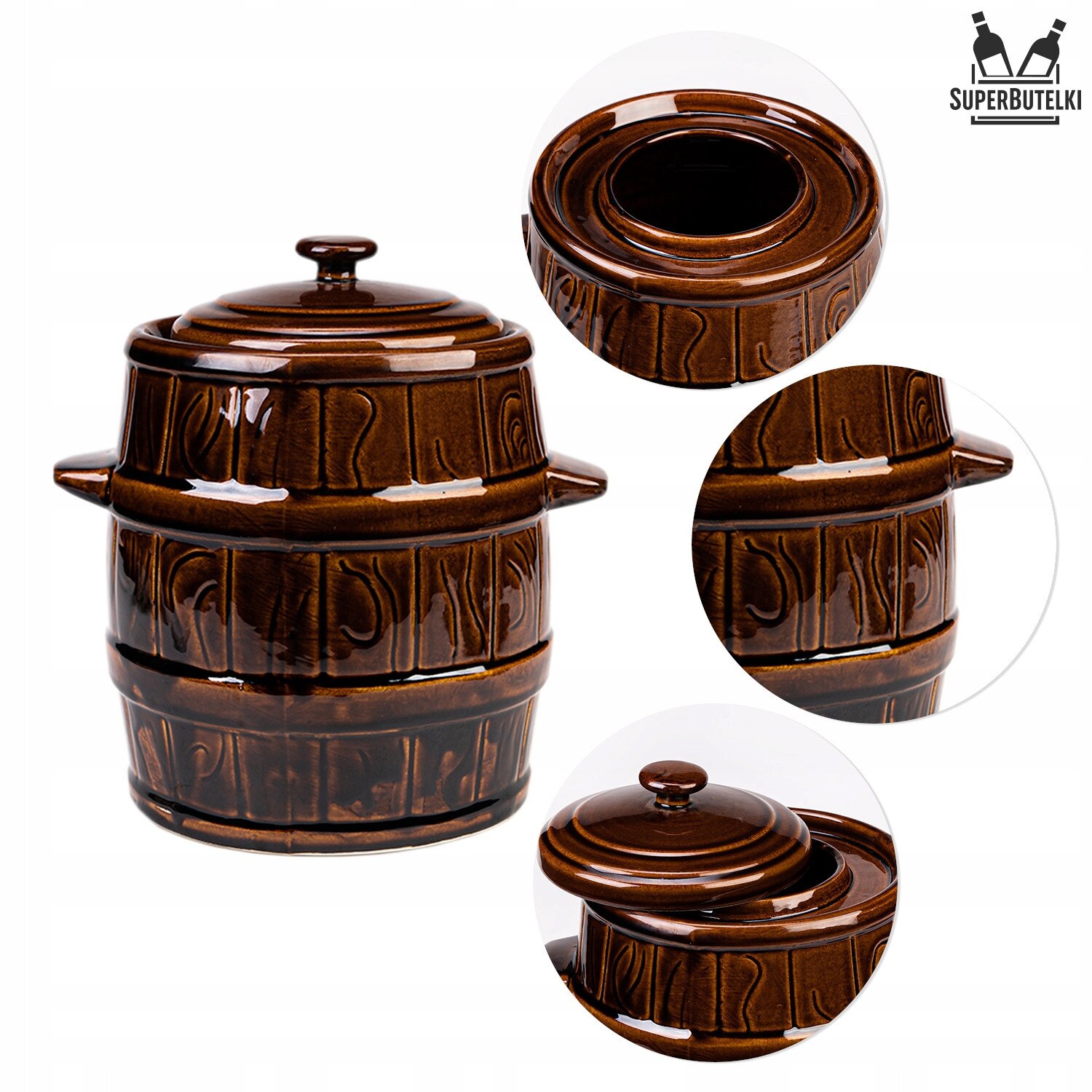 Butoi din ceramica de gresie, SuperButelki, 5 l, Ceramica, Suprafata ...