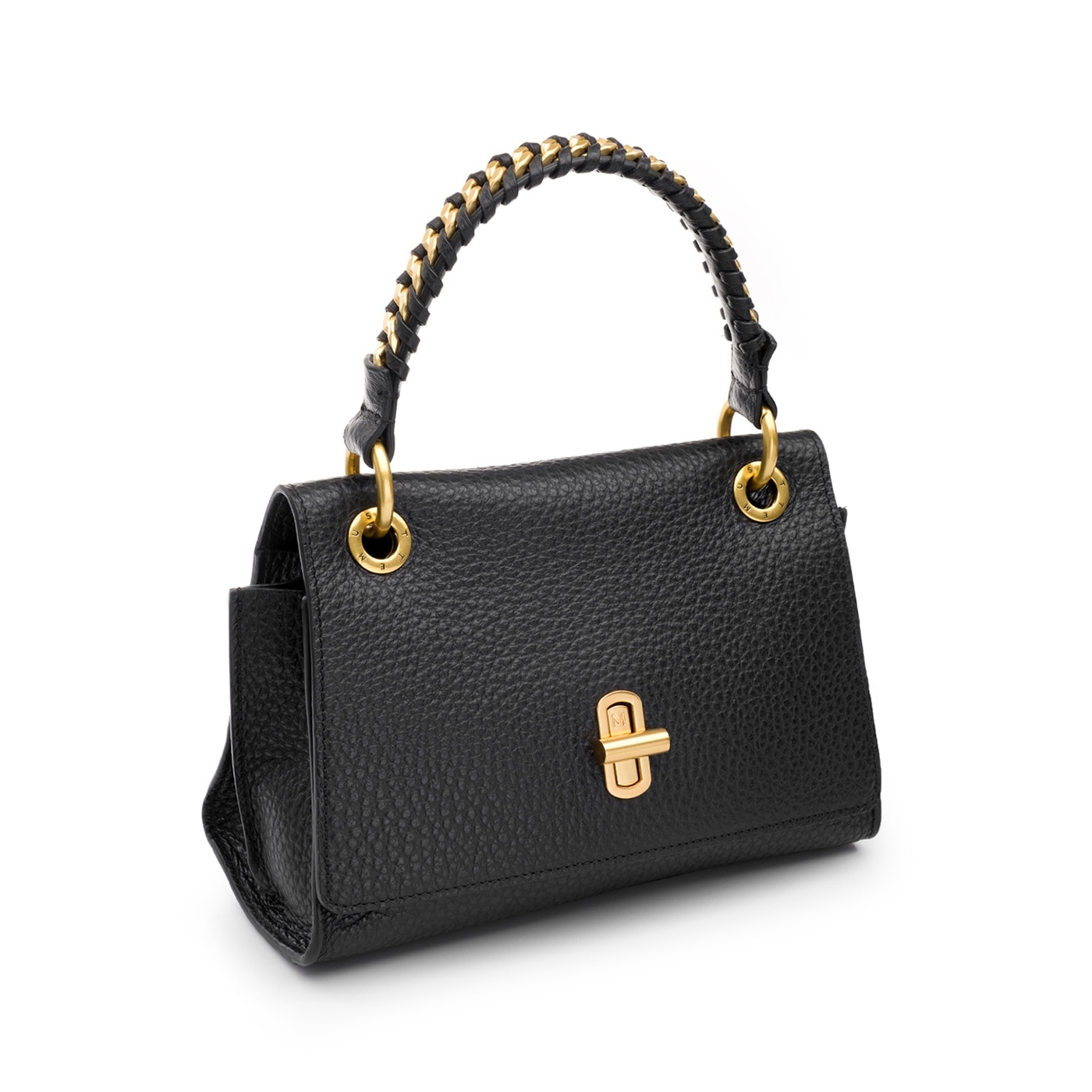 Geanta dama, Musette, INDRA PM, Piele naturala, negru, 26 x 10 x 19 cm ...