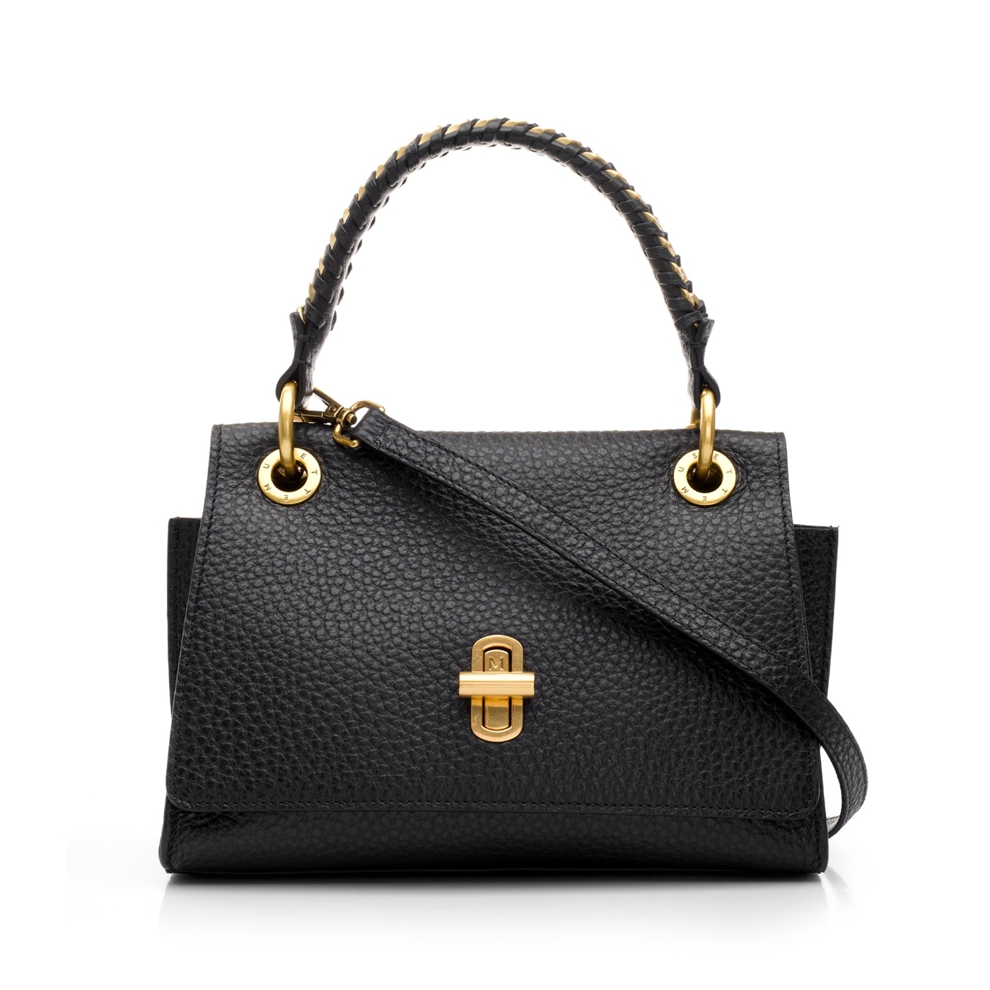 Geanta dama, Musette, INDRA PM, Piele naturala, negru, 26 x 10 x 19 cm ...