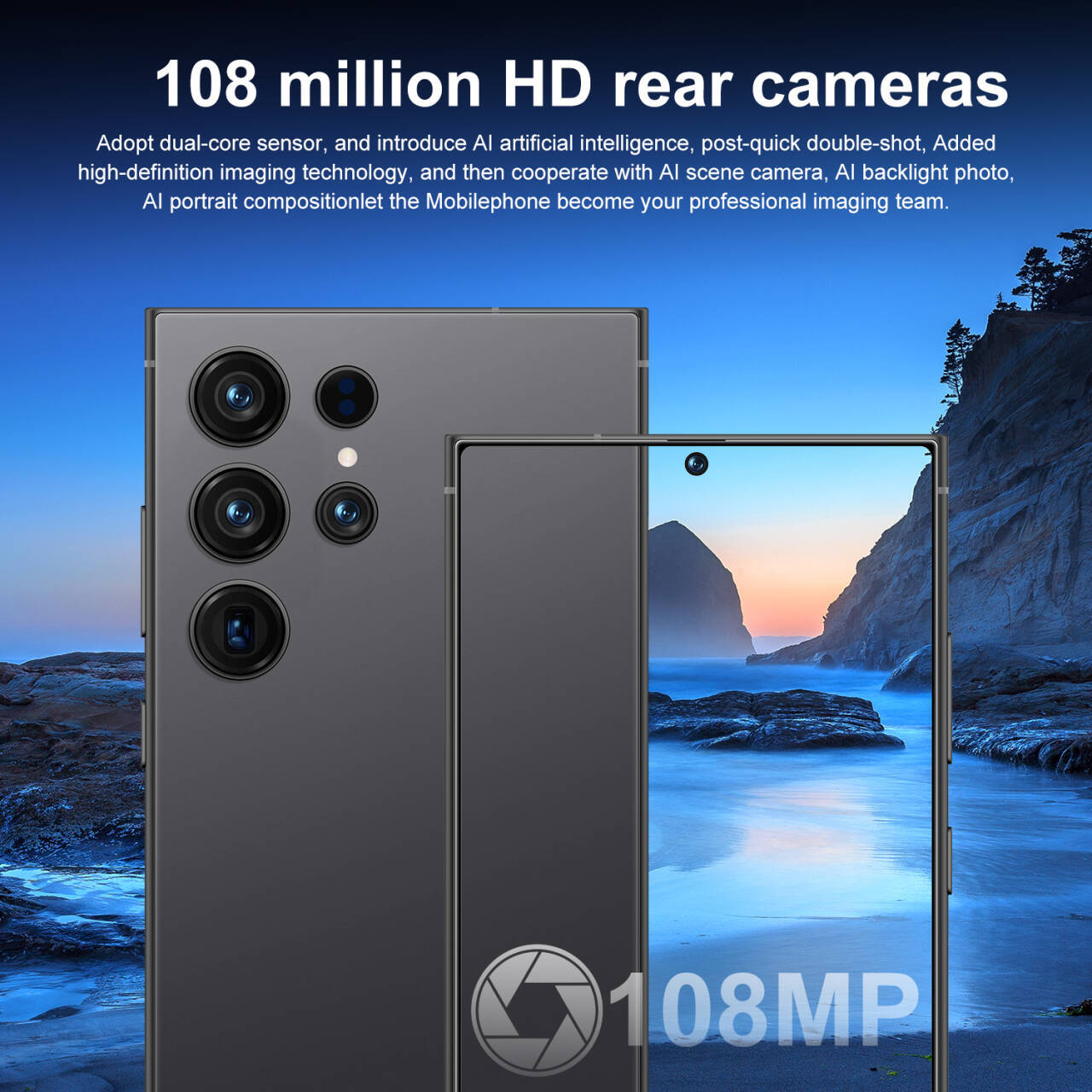 Telefon mobil Lemon Home Android 14, S24 Ultra, 128GB, 8GB RAM, 6.8 ...